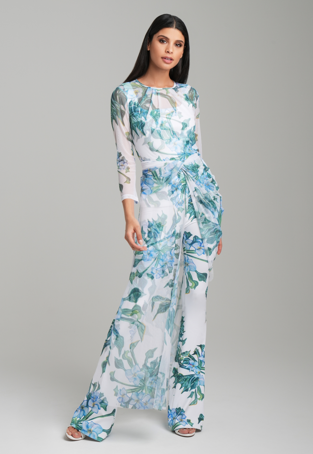 Jerry Sheer Mesh Topper in White Mock Coffee | Designer Layers AvA ...