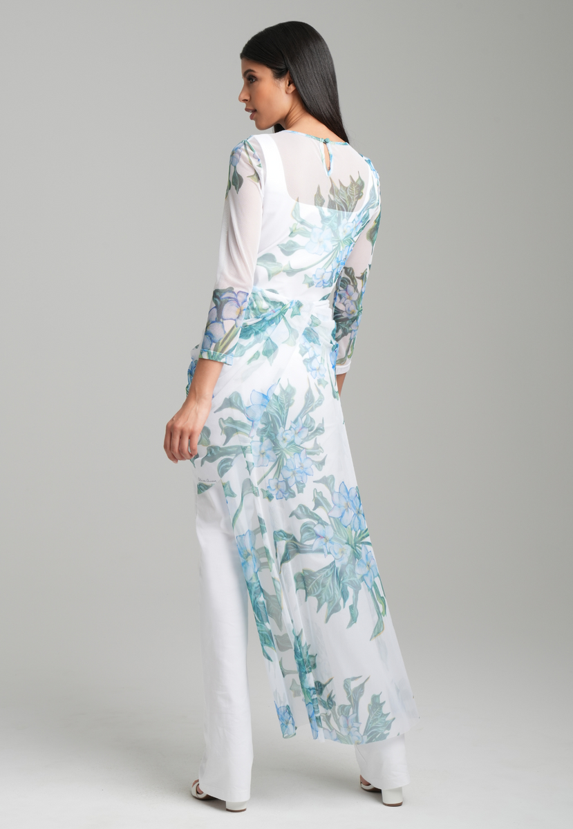 Jerry Sheer Mesh Topper in White Mock Coffee | Designer Layers AvA ...